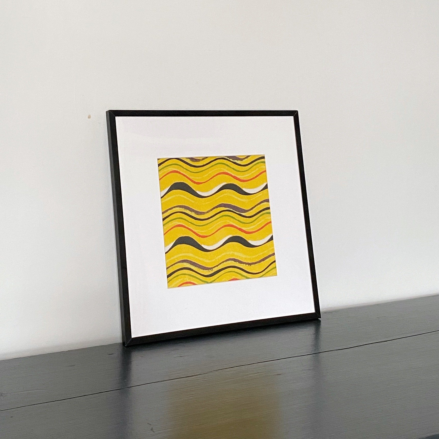 #137 Abstract screen print of undulating lines, set of 4 – cinearthire.com